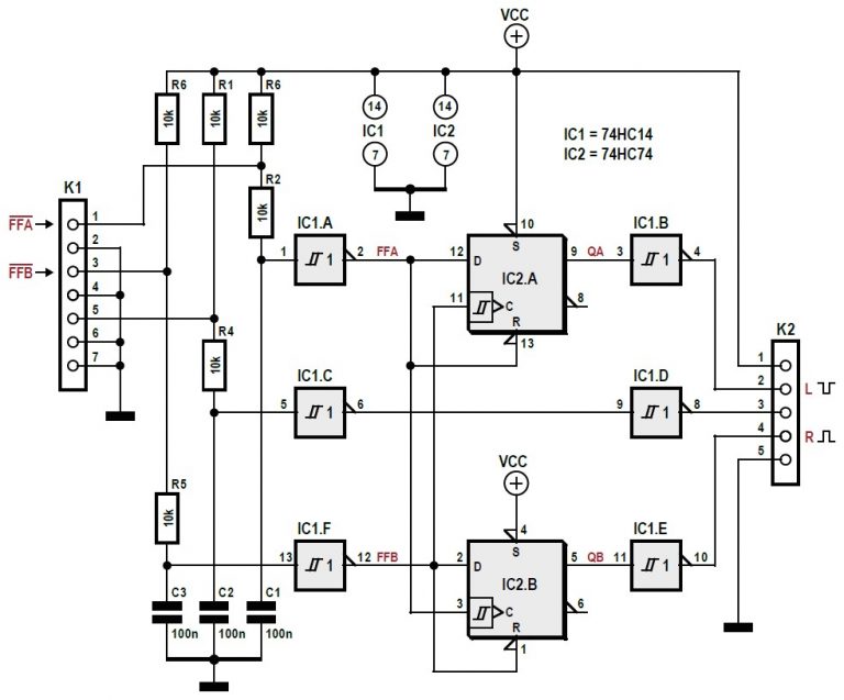 Interfaccia per encoder rotativo senza μC | Elettronica Open Source