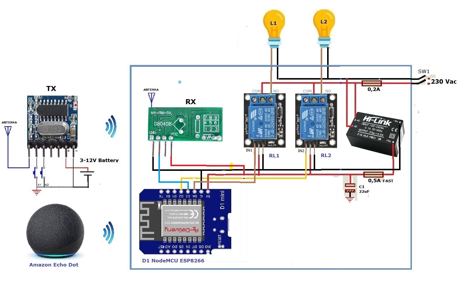 Controllo IoT dell’illuminazione con Alexa e il microcontrollore Wi-Fi ESP8266 – Parte 3 ...